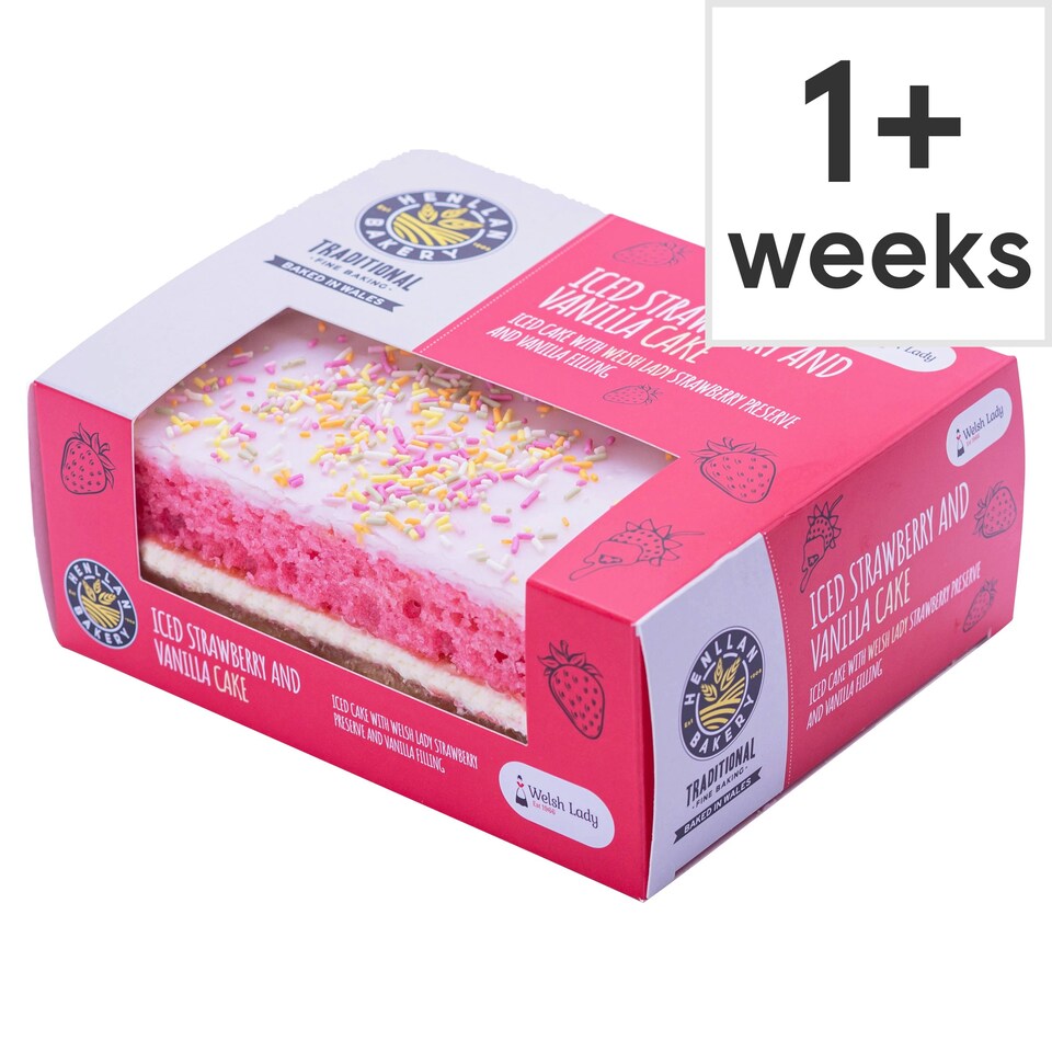 Henllan Bakery Iced Strawberry & Vanilla Cake - Tesco Groceries