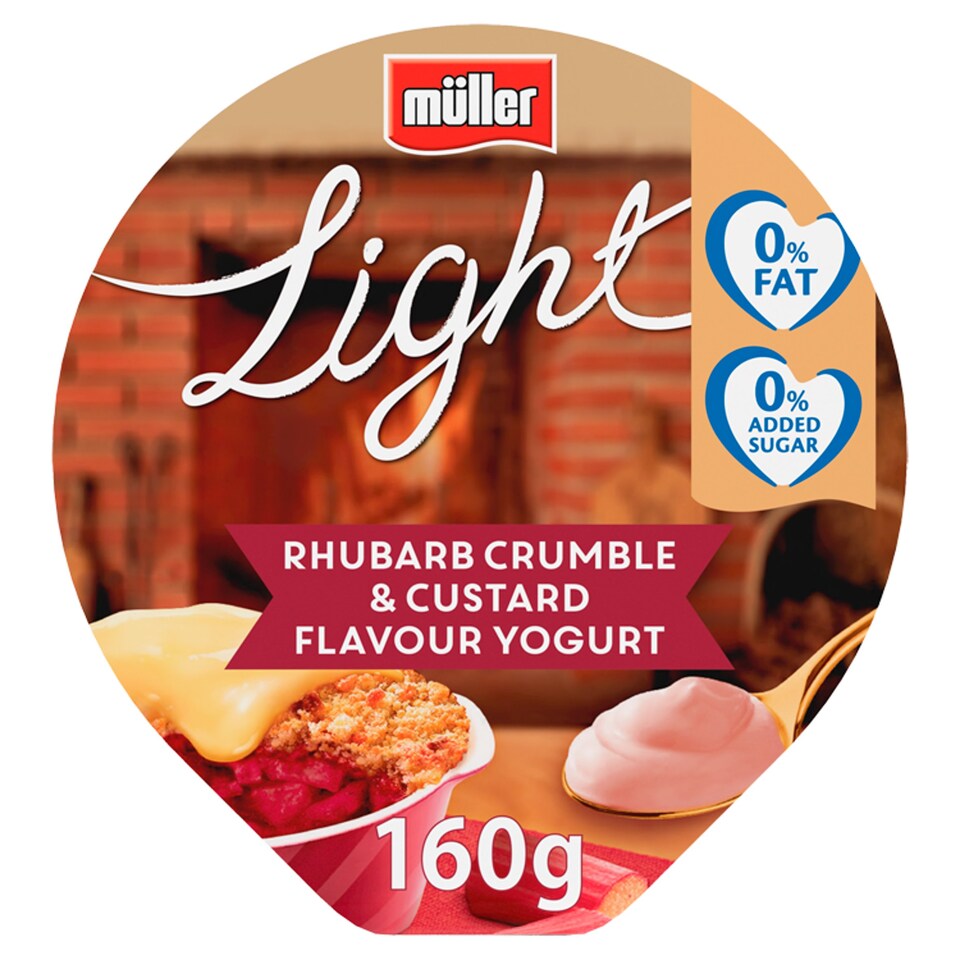 Muller Light Rhubarb Crumble & Custard Yogurt 160G - Tesco Groceries