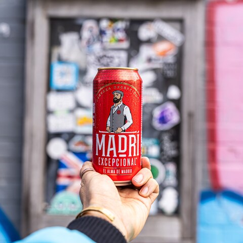 Madri Excepcional Premium Lager Beer Can 10 x 440ml - Tesco Groceries