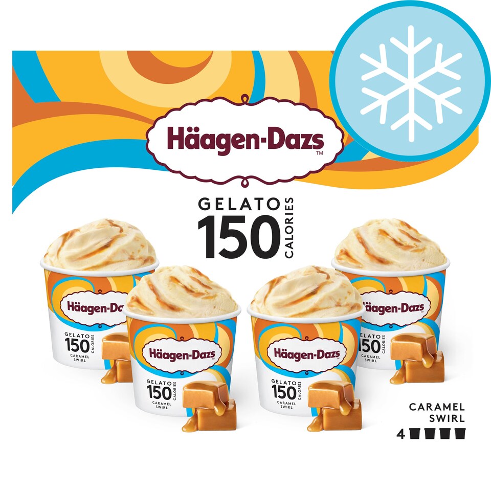 Haagen-Dazs Caramel Swirl Gelato 4X95ml - Tesco Groceries