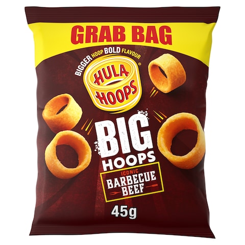 Hula Hoops Big Hoops Crisps - Barbecue Beef 45g - Tesco Groceries