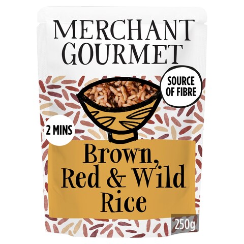 Merchant Gourmet Brown, Red & Wild Rice 250g - Tesco Groceries