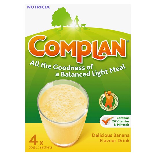 Complan Nutritional Drink Banana 4X55g - Tesco Groceries