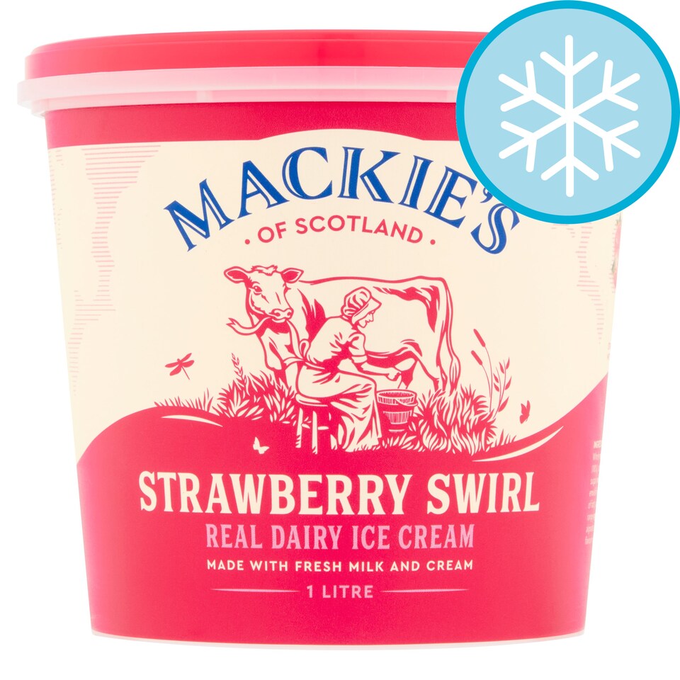 Mackie's Strawberry Swirl Dairy Ice Cream 1L - Tesco Groceries