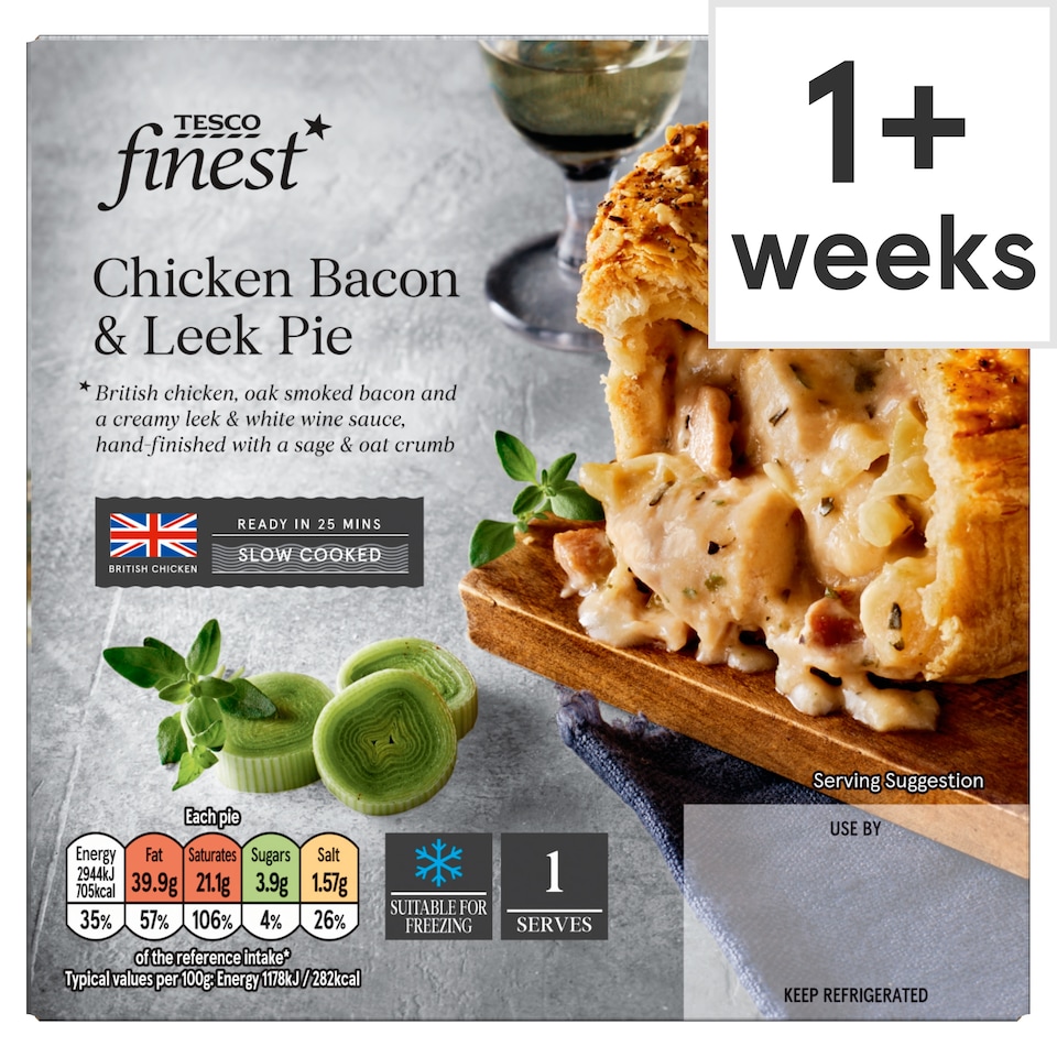 Tesco Finest Chicken, Bacon & Leek Pie 250g - Tesco Groceries