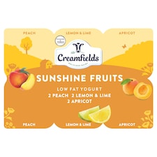 Creamfields Low Fat Sunshine Fruit Yogurt 6X125g - Tesco Groceries