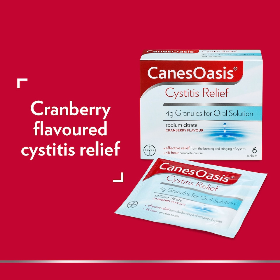 CanesOasis Cystitis Relief Cranberry Sachets 6s - Tesco Groceries