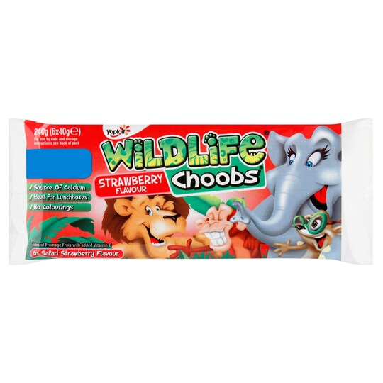 Wildlife Choobs S/berry Yoghurt 6 x40g - Tesco Groceries