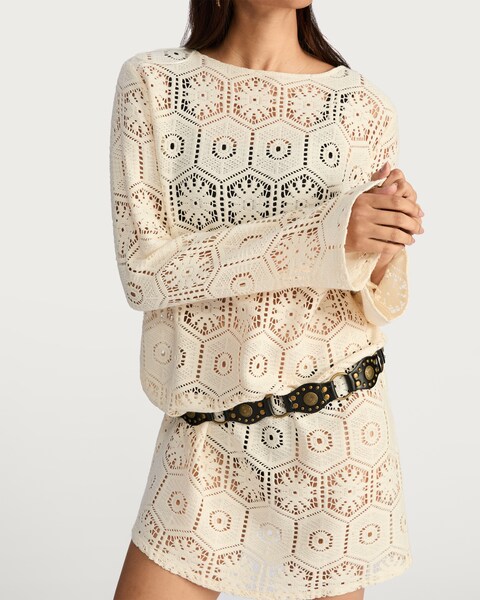 F&F Hexagon Crochet Look Mini Beach Dress in Ivory - Tesco Groceries