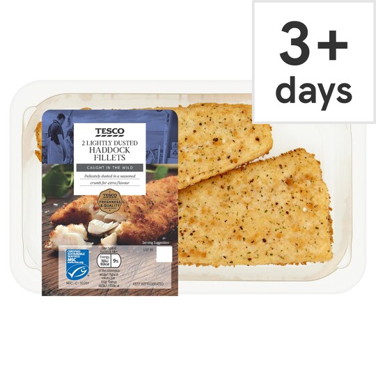 Tesco Lightly Dusted Haddock Fillets 255G - Tesco Groceries