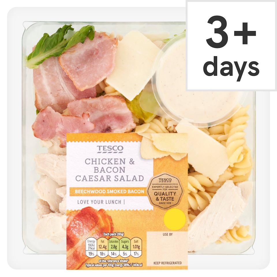Tesco Chicken & Bacon Caesar Salad 265G - Tesco Groceries