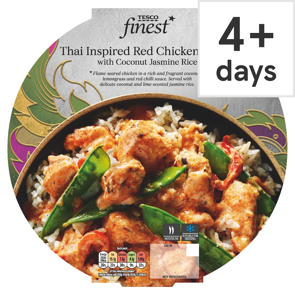 Tesco Finest Thai Inspired Red Chicken Curry & Rice 400G - Tesco Groceries