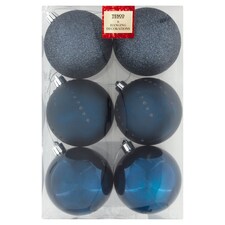 Tesco Blue Baubles 6 pcs - Tesco Groceries
