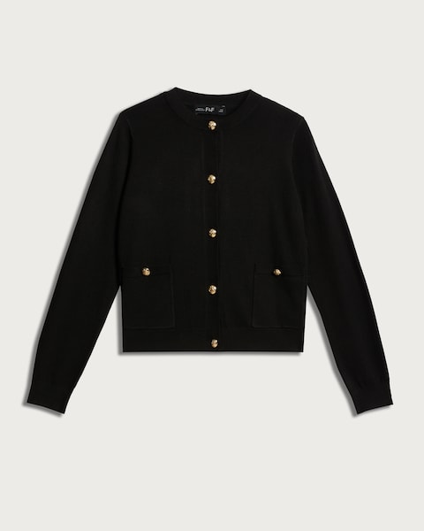 F&F Gold Button Knitted Cardigan in Black - Tesco Groceries