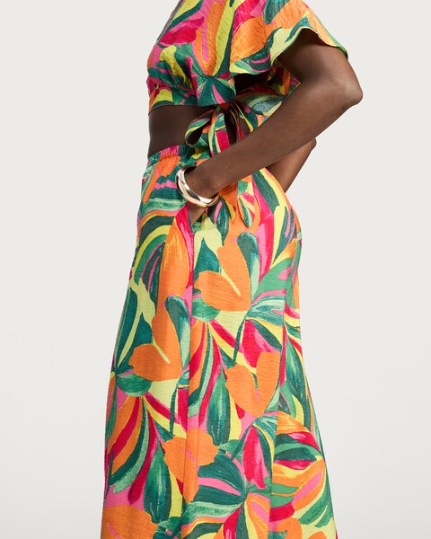 F&F Tropical Print Wide Leg Beach Trousers in Multi Green - Tesco Groceries