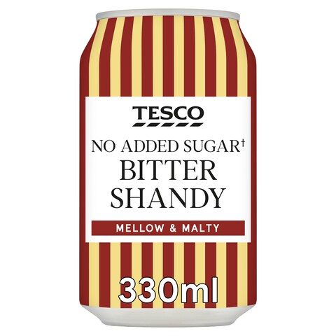 Tesco No Added Sugar Bitter Shandy 330Ml - Tesco Groceries