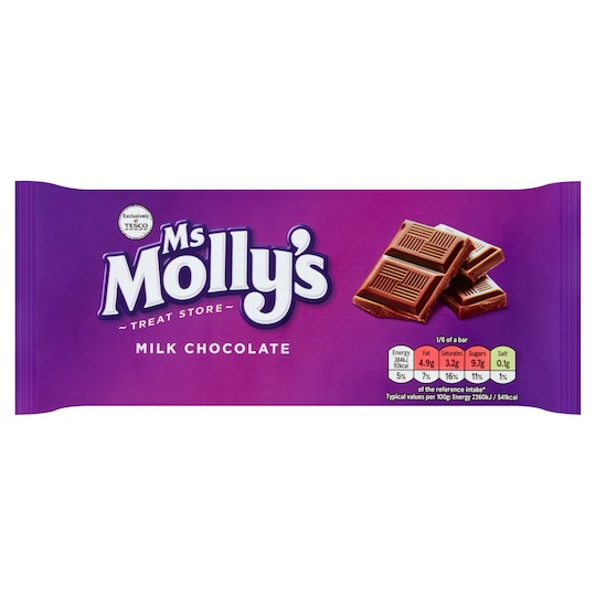 Ms Molly's Milk Chocolate Bar 100G - Tesco Groceries