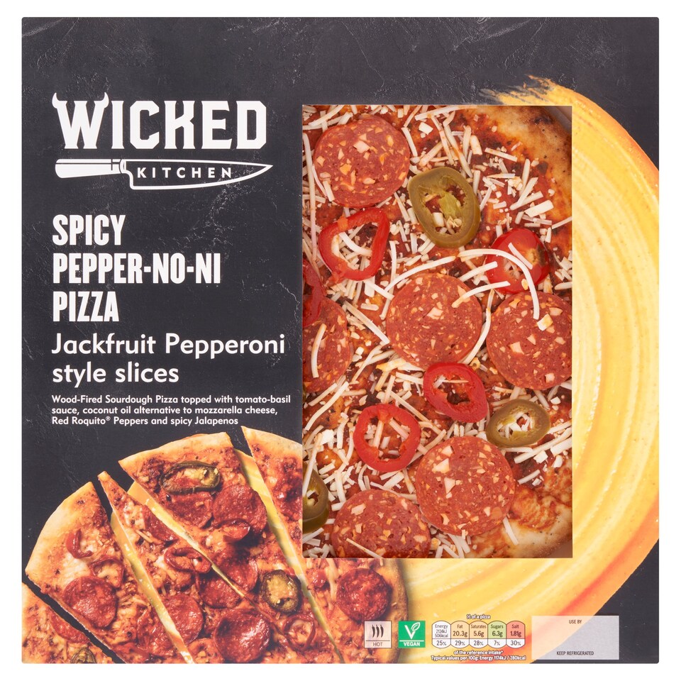 Wicked Kitchen Spicy Pepper-No-Ni Pizza 390g - Tesco Groceries