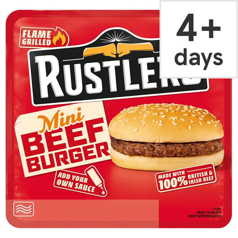 Rustlers Mini Beef Burgers 101G - Tesco Groceries