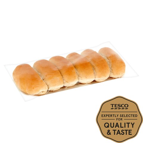 Tesco White Finger Rolls 6 Pack - Tesco Groceries