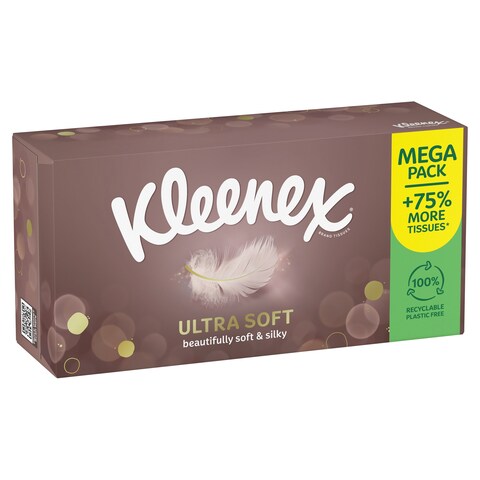Kleenex Ultra Soft Tissues MEGA Box 75% more tissues 112 Sheets - Tesco ...