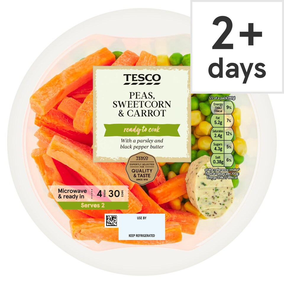 Tesco Peas, Sweetcorn & Carrot 395g - Tesco Groceries