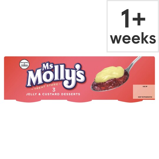 Ms Molly's Jelly & Custard Dessert 3 Pack 375G - Tesco Groceries