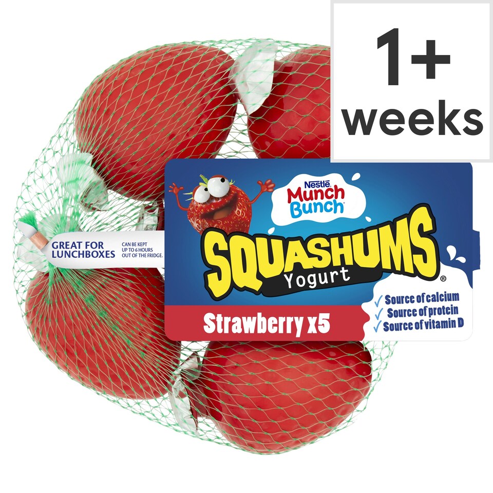 Munch Bunch Squashums Strawberry 5 x 60g - Tesco Groceries