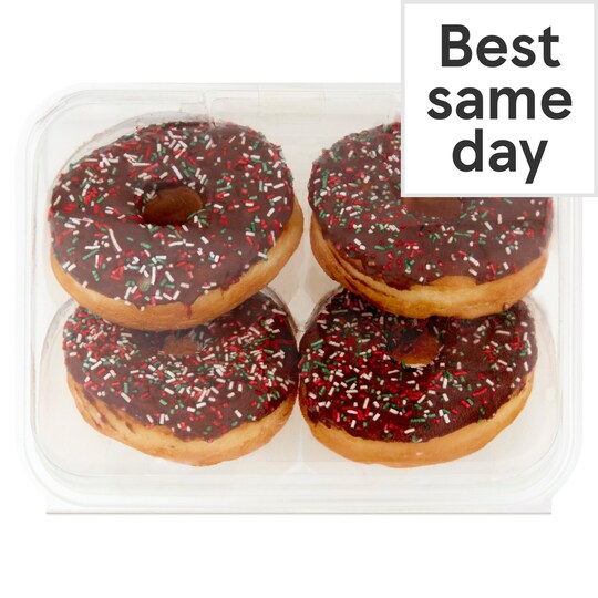 Tesco 4 Festive Doughnuts - Tesco Groceries