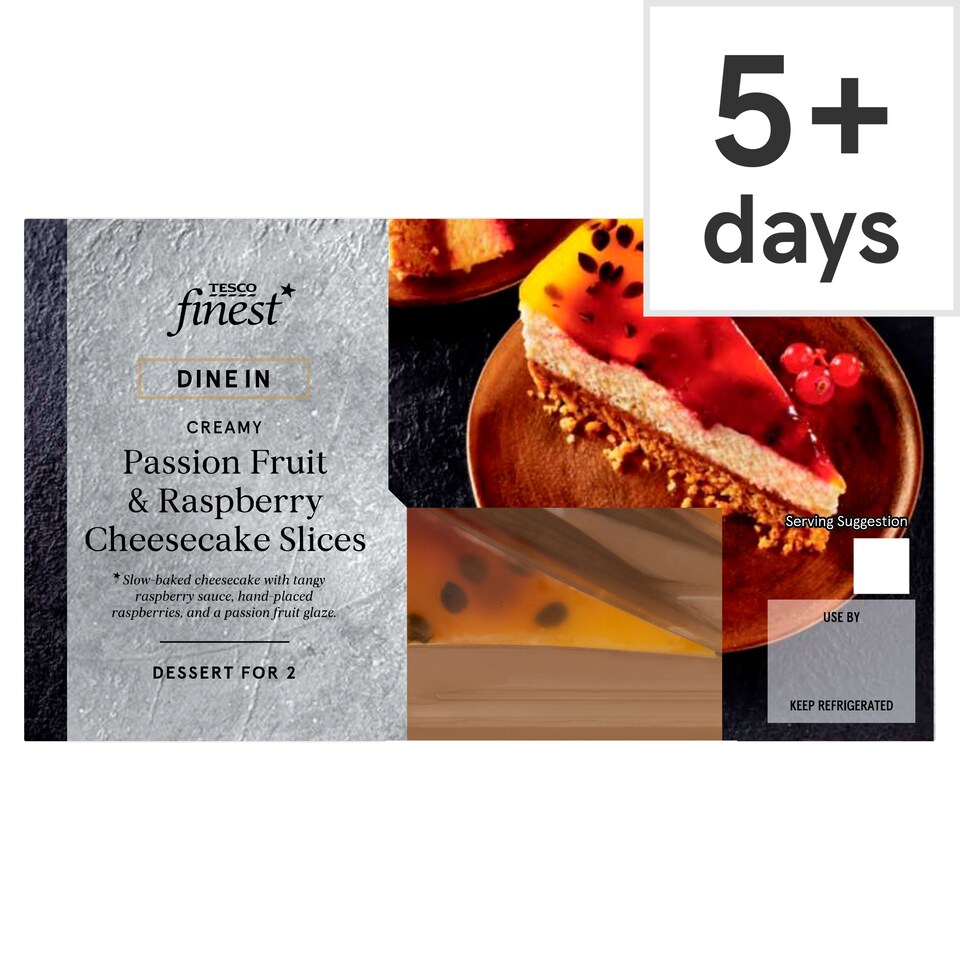 Tesco Finest Raspberry & Passion Fruit Cheese Cake Slices 2X90g - Tesco ...