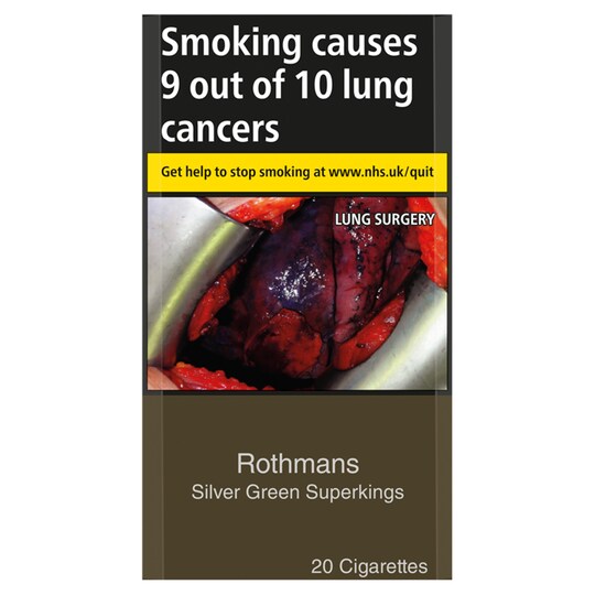 Rothmans Silver Green Superkings 20 Pack - Tesco Groceries