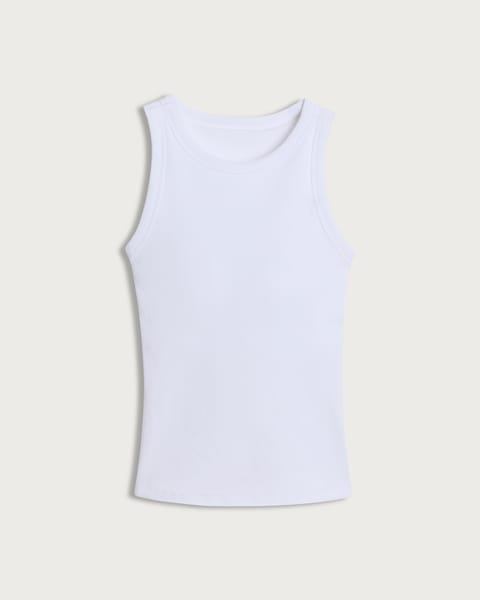 F&F Cotton Rich Contour Ribbed Secret Support Vest in White - Tesco ...