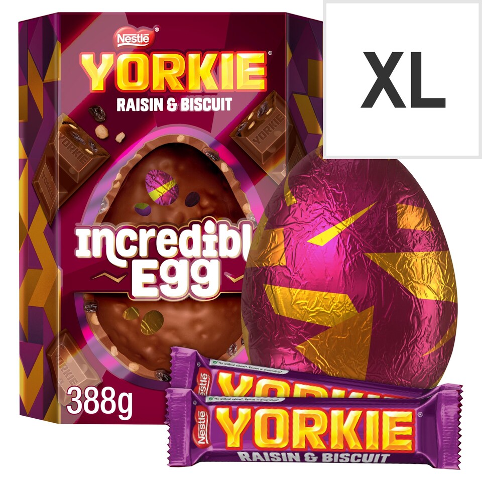 Yorkie Raisin & Biscuit Incredible Egg 388g - Tesco Groceries