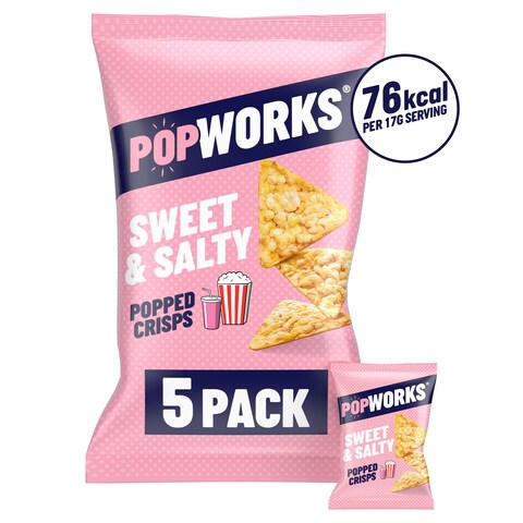 Popworks Sweet & Salty Multipack Popped Crisps 5x17g - Tesco Groceries