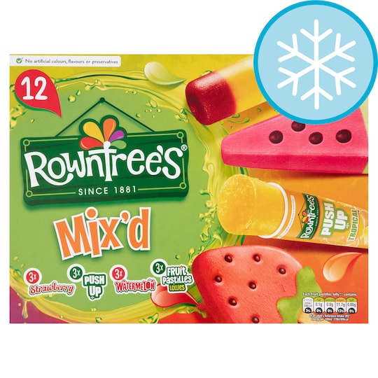 Rowntrees Mixd Lollies 12 Pack 873Ml - Tesco Groceries