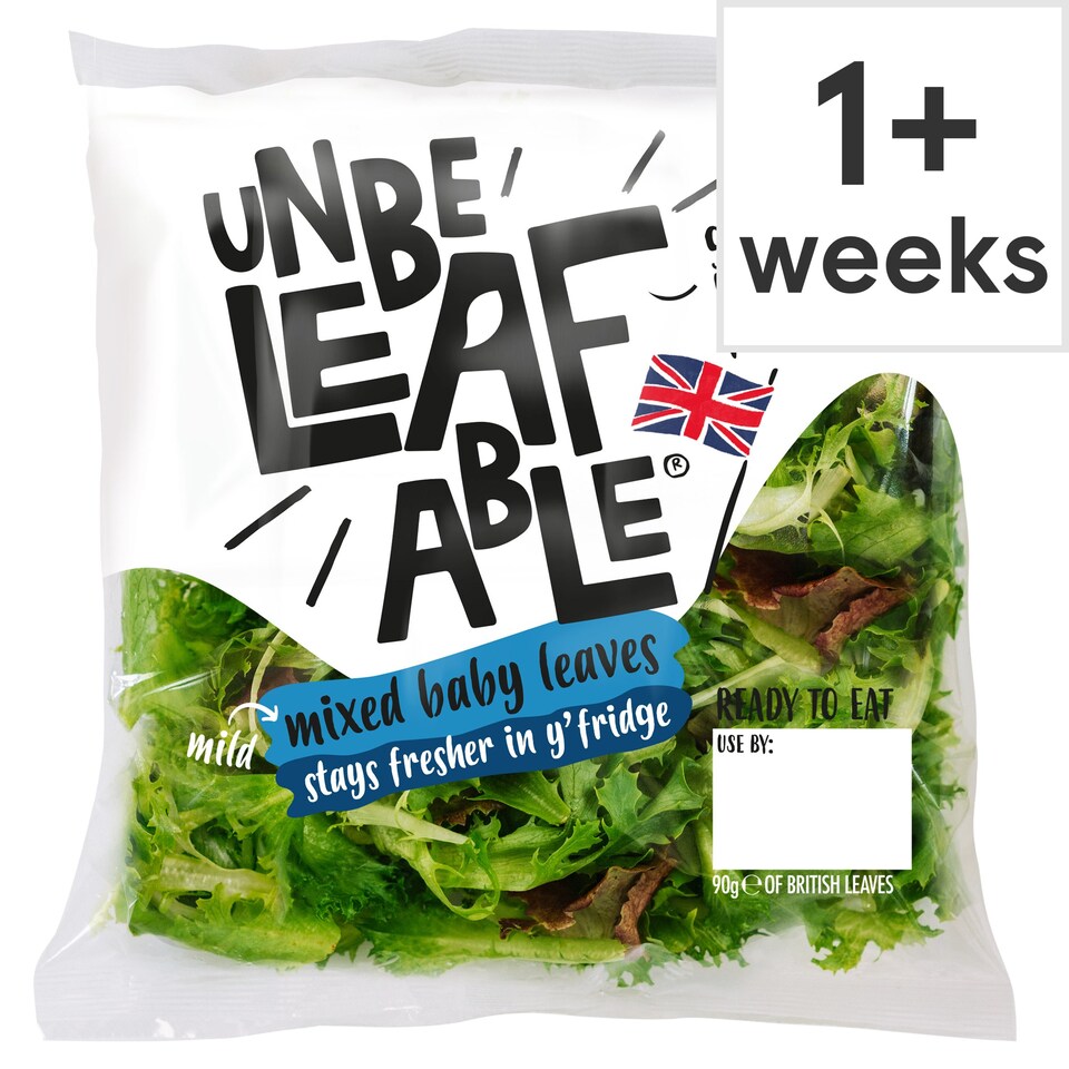 Unbeleafable Mixed Baby Leaves 90g - Tesco Groceries