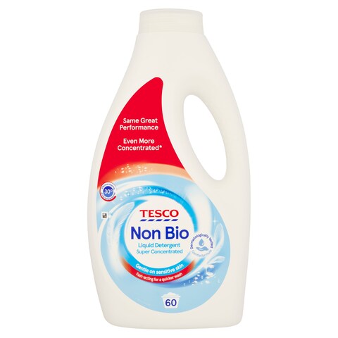 Tesco Non Bio Liquid Detergent Super Concentrated 60W 1.5L - Tesco ...