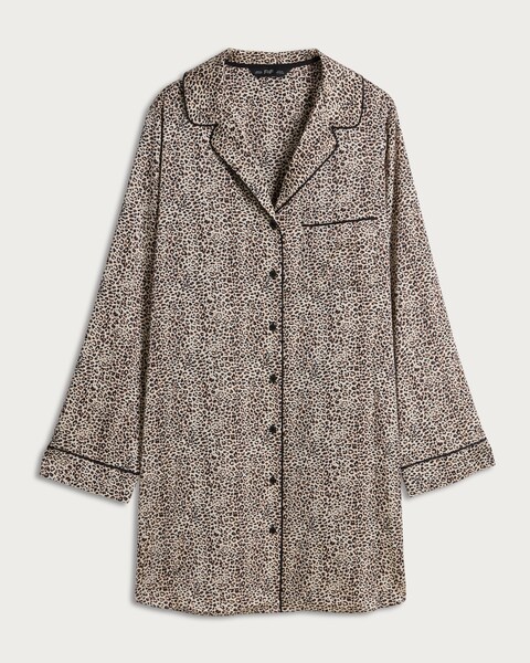 F&F Leopard Print Pyjama Dress in Multi Brown - Tesco Groceries