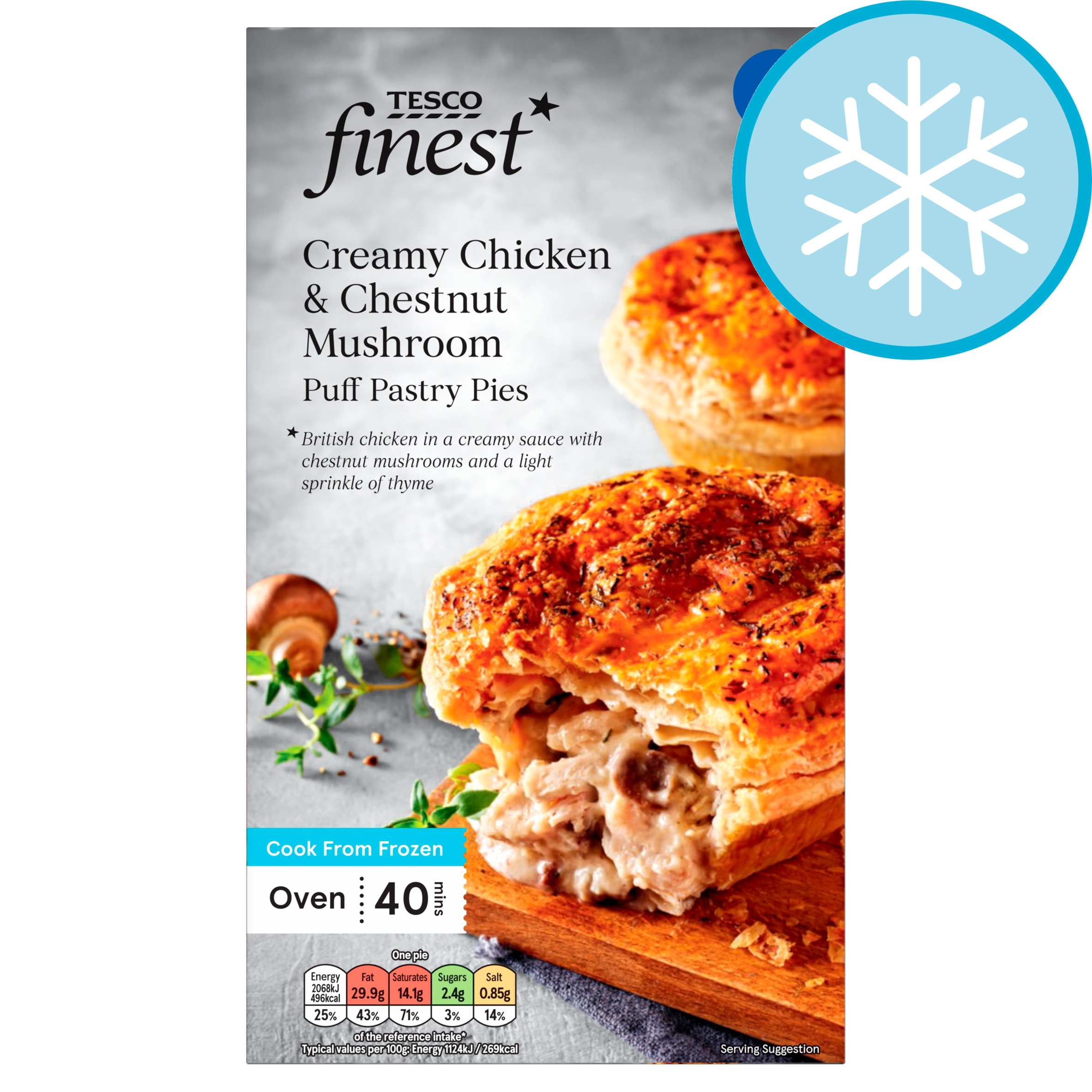 Tesco Finest Chicken& Chestnut Mushroom Pies 400g - Tesco Groceries