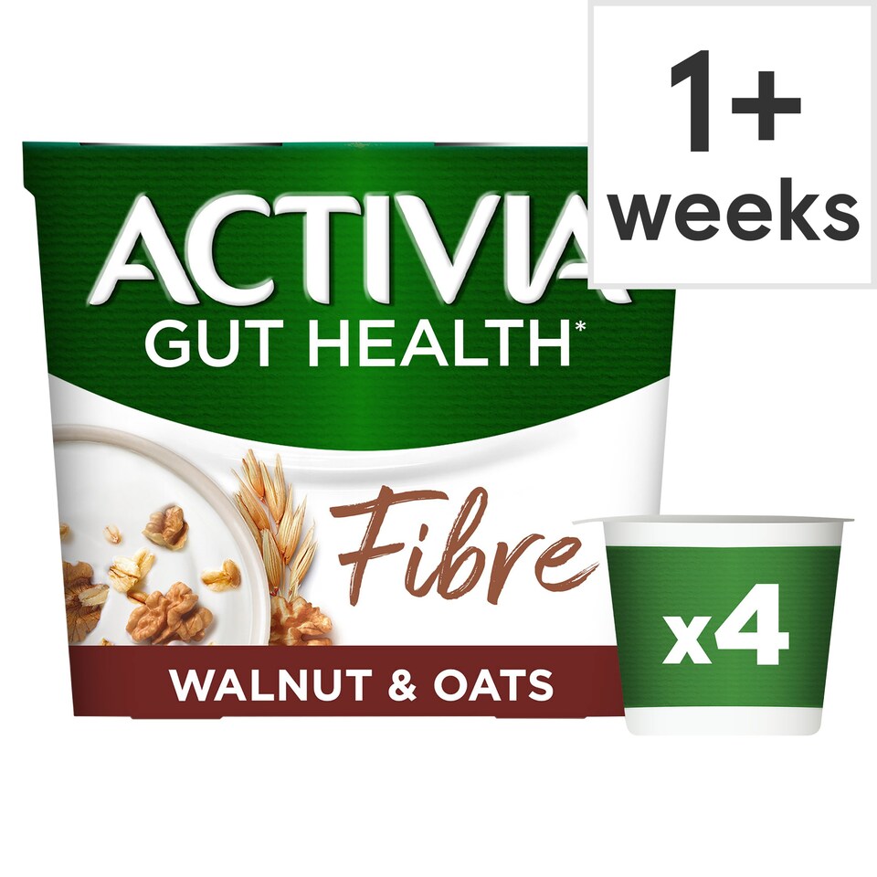 Activia Fibre Walnut & Oat Low Fat Breakfast Gut Health Yoghurt ...