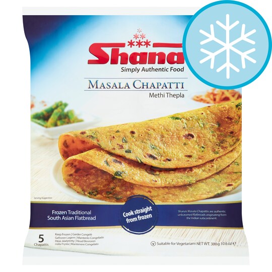 Shana Frozen Masala Chapatti Thepla 300G - Tesco Groceries