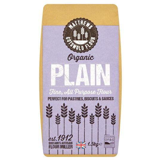 Matthews Flour Organic Plain Fine Flour 1.5Kg - Tesco Groceries