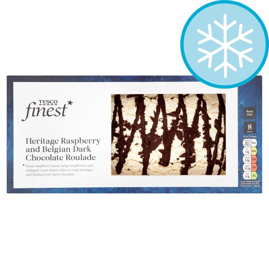 Tesco Finest Raspberry & Dark Chocolate Roulade 580G - Tesco Groceries