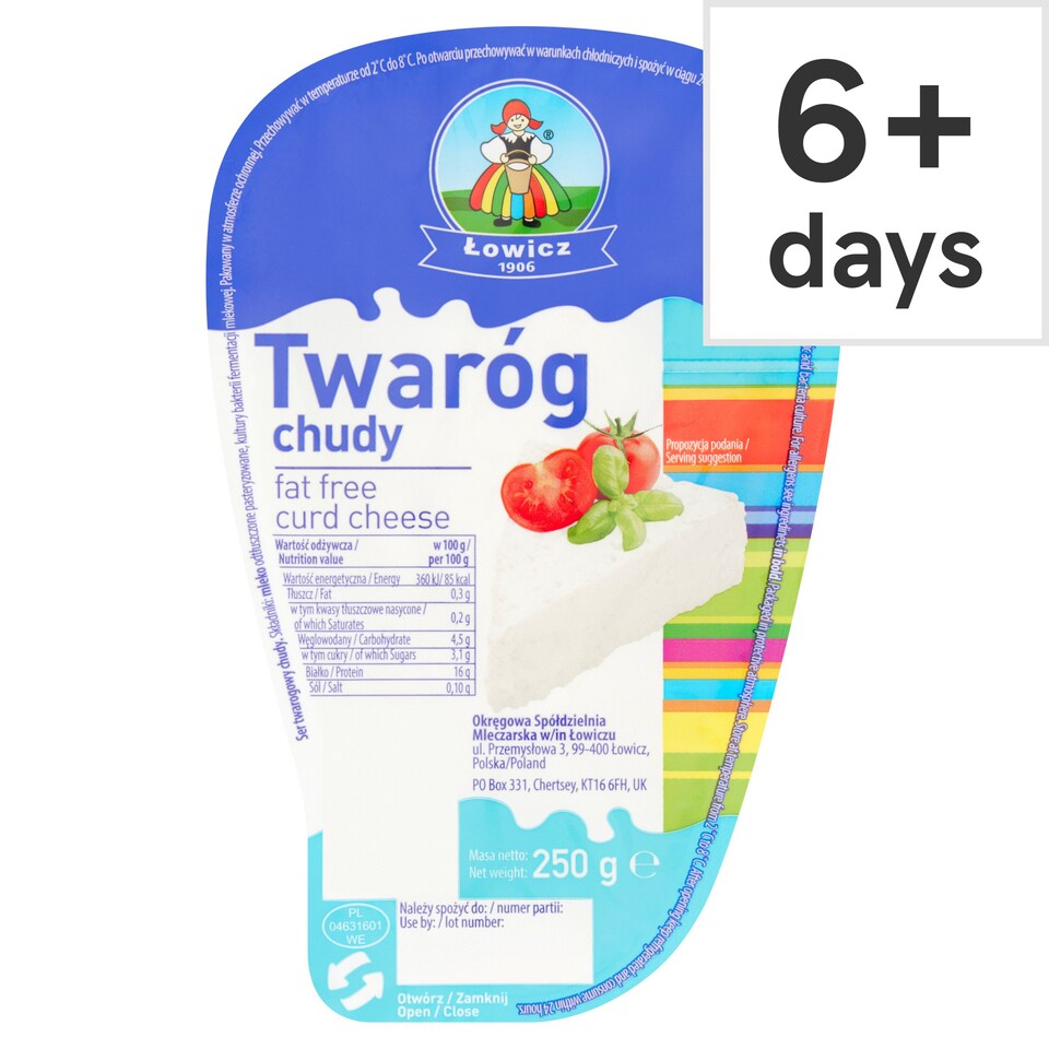 Lowicz Twarog Fat Free Curd Cheese 250G - Tesco Groceries