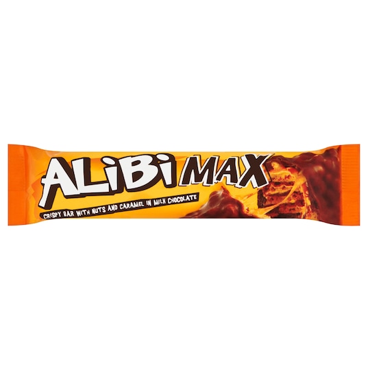 Alibi Max Chocolate Bar With Nuts & Caramel 49G - Tesco Groceries