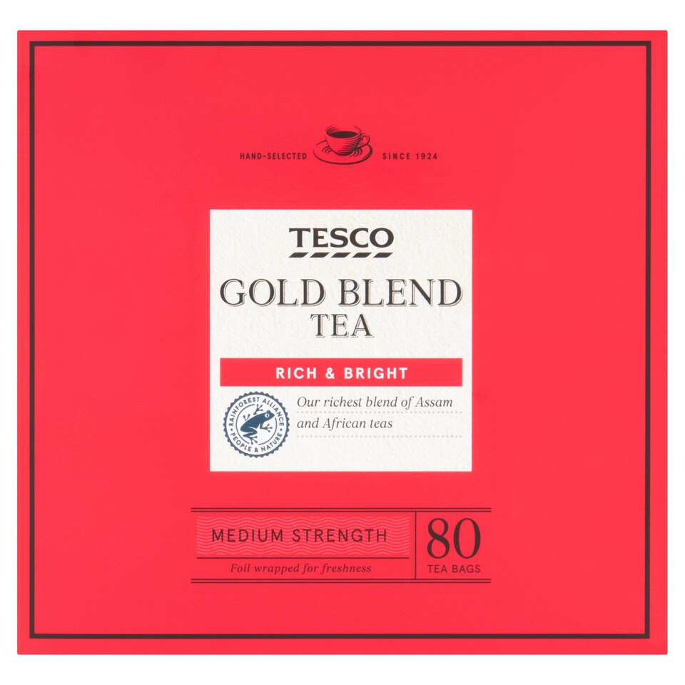 Tesco Gold Blend 80 Teabags 250G - Tesco Groceries