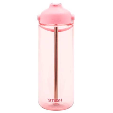 Smash Pink Tritan Sipper Bottle Metallic Straw Pink 1L - Tesco Groceries
