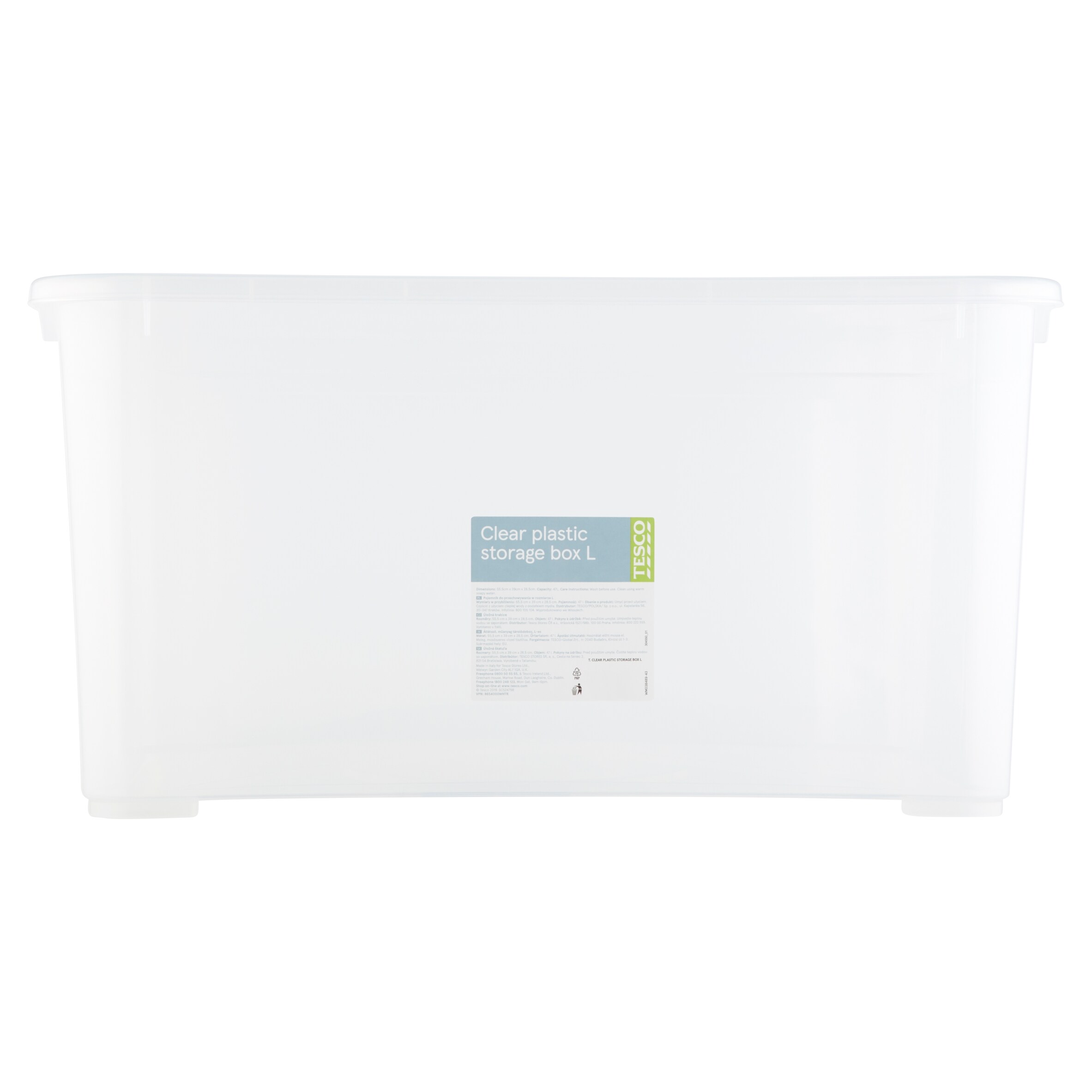 Tesco Clear Plastic Storage Box L - Tesco Groceries