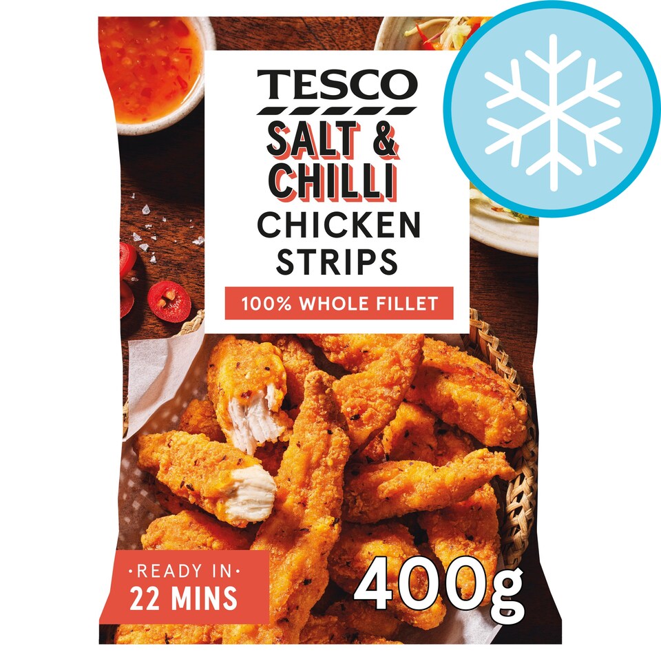 Tesco Salt & Chilli Chicken Strips 400g - Tesco Groceries
