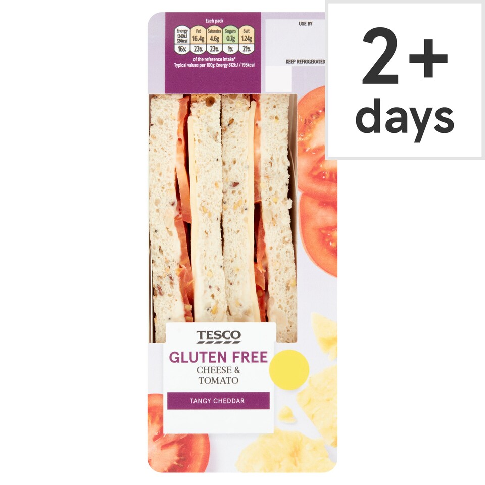 Tesco Gluten Free Cheese & Tomato Sandwich - Tesco Groceries